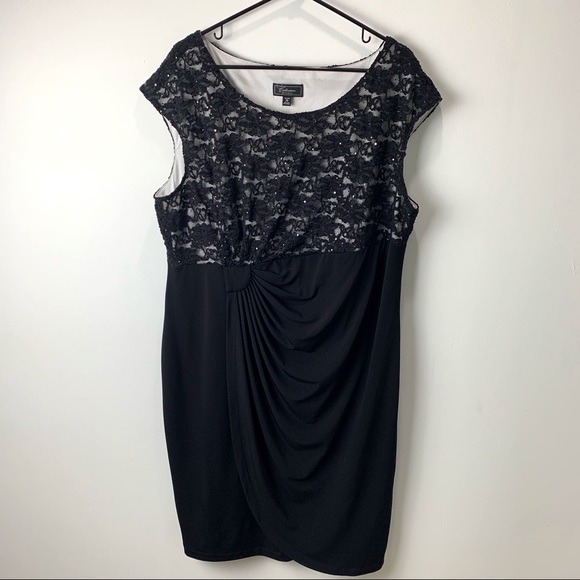Dress Barn | Dresses | Dress Barn Collection Black Sequin Lace Elegant ...